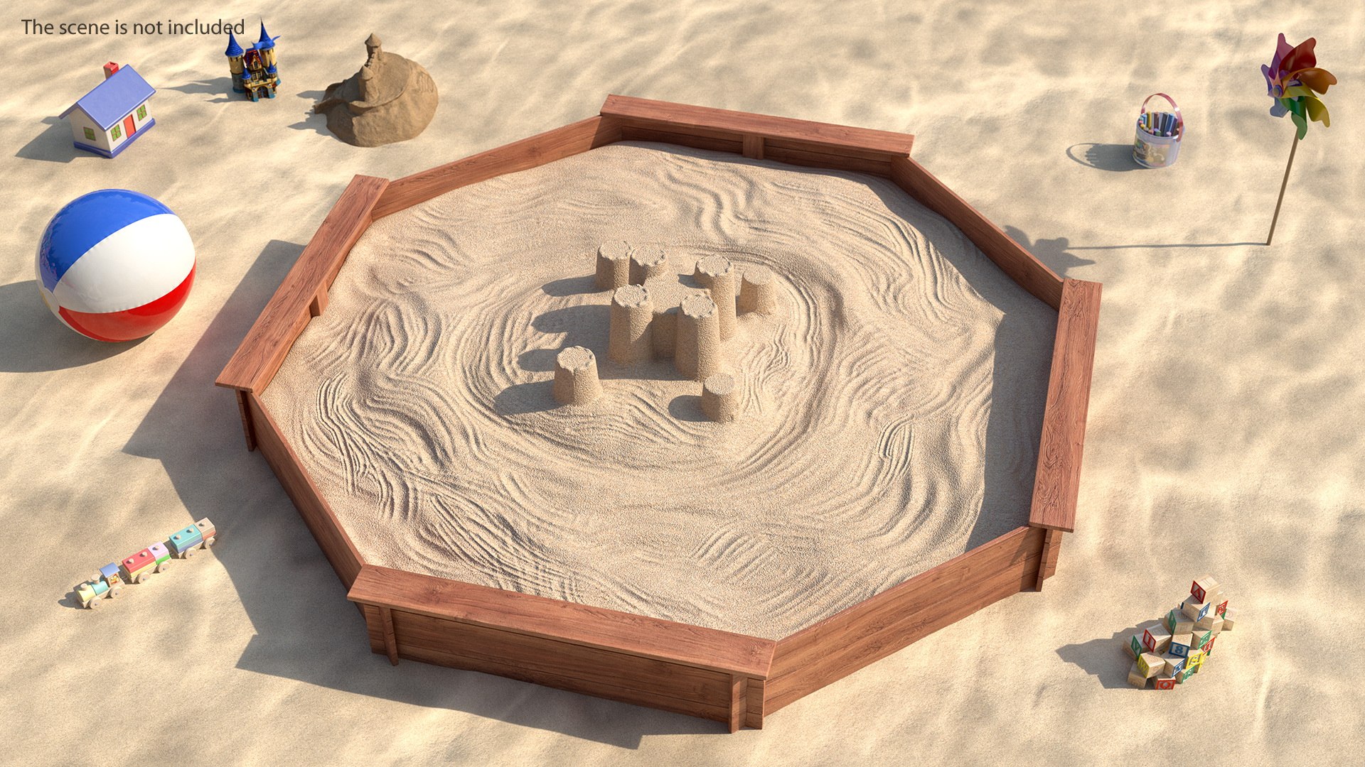 Sand Castle Wooden Octagon 3D - TurboSquid 1623901