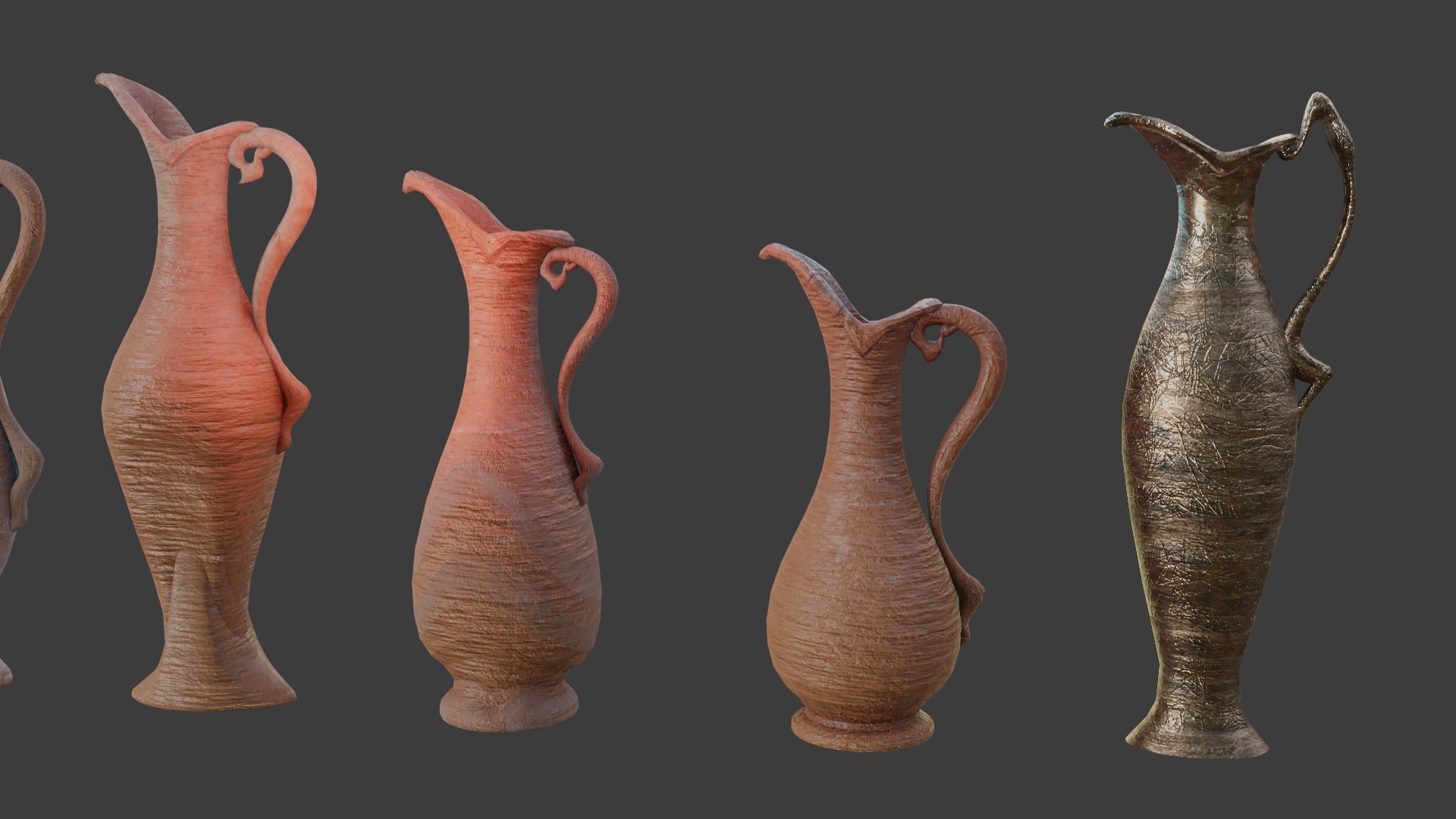 3D Clay Pitchers Collection Model - TurboSquid 1986072