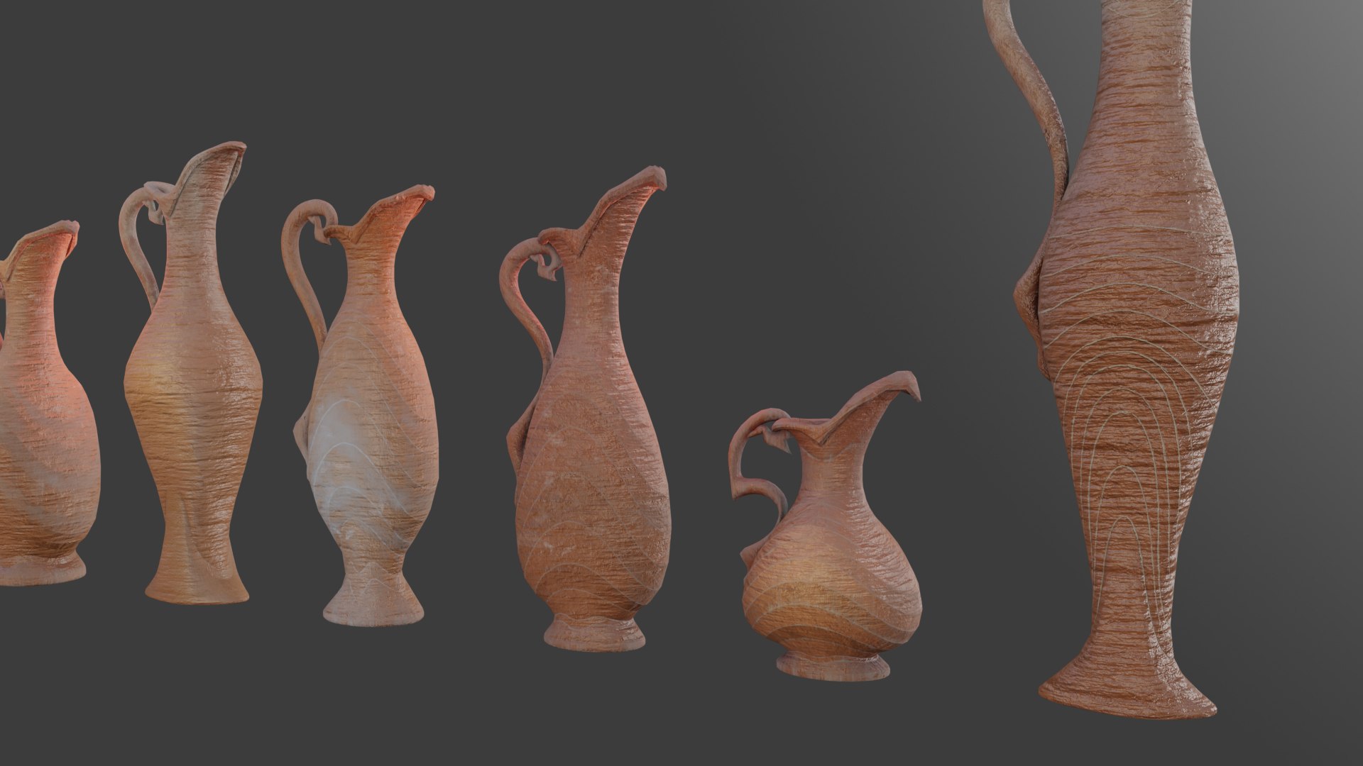 3D Clay Pitchers Collection Model - TurboSquid 1986072