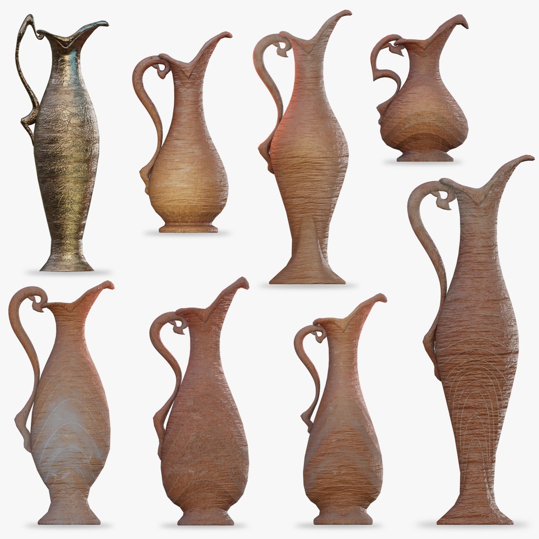 3D Clay Pitchers Collection Model - TurboSquid 1986072