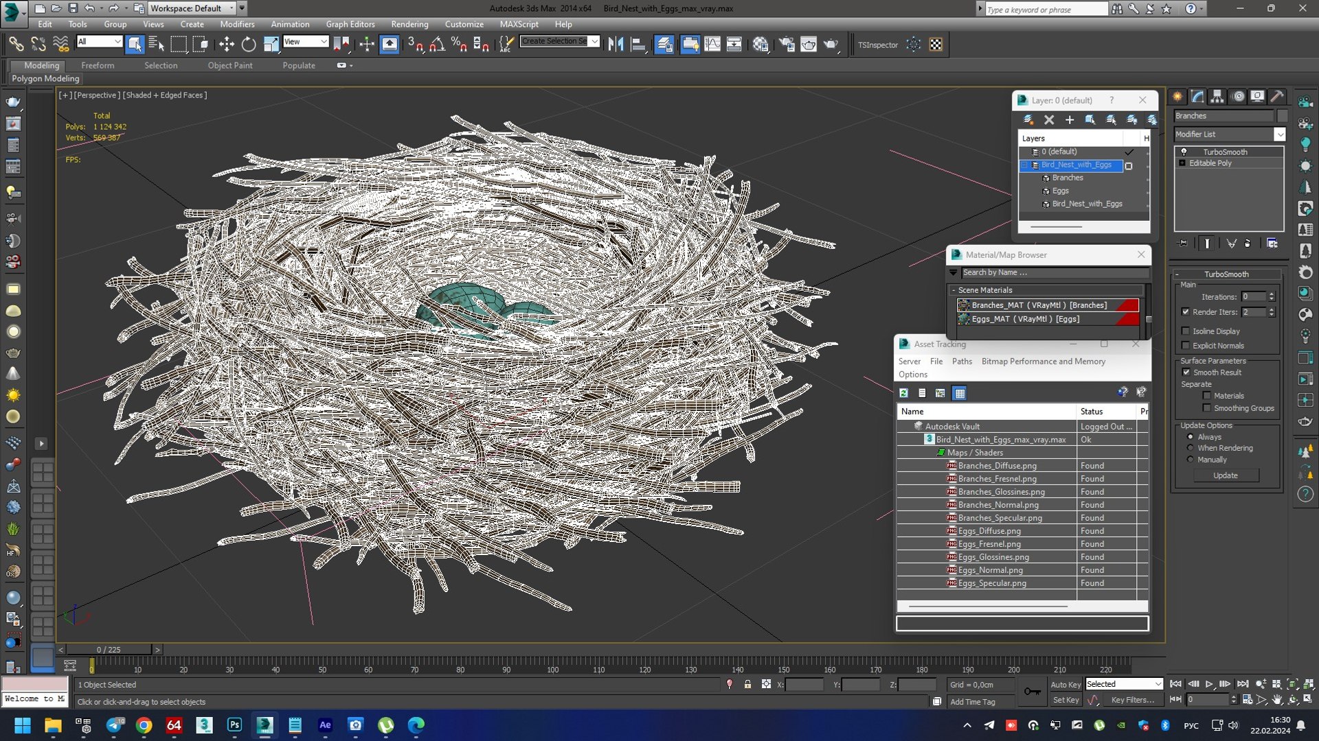 3D Bird Nest With Eggs Model - TurboSquid 2198756