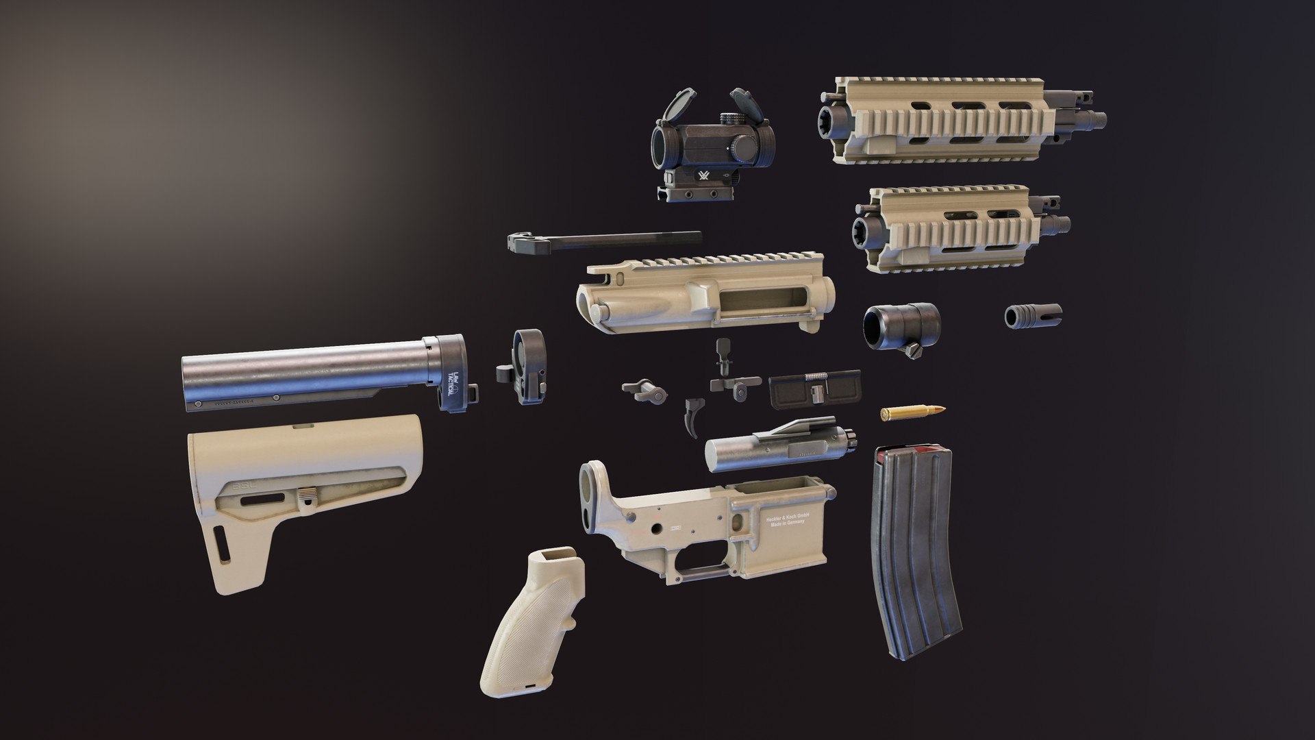 HK416 Compact 3D Model - TurboSquid 2191379