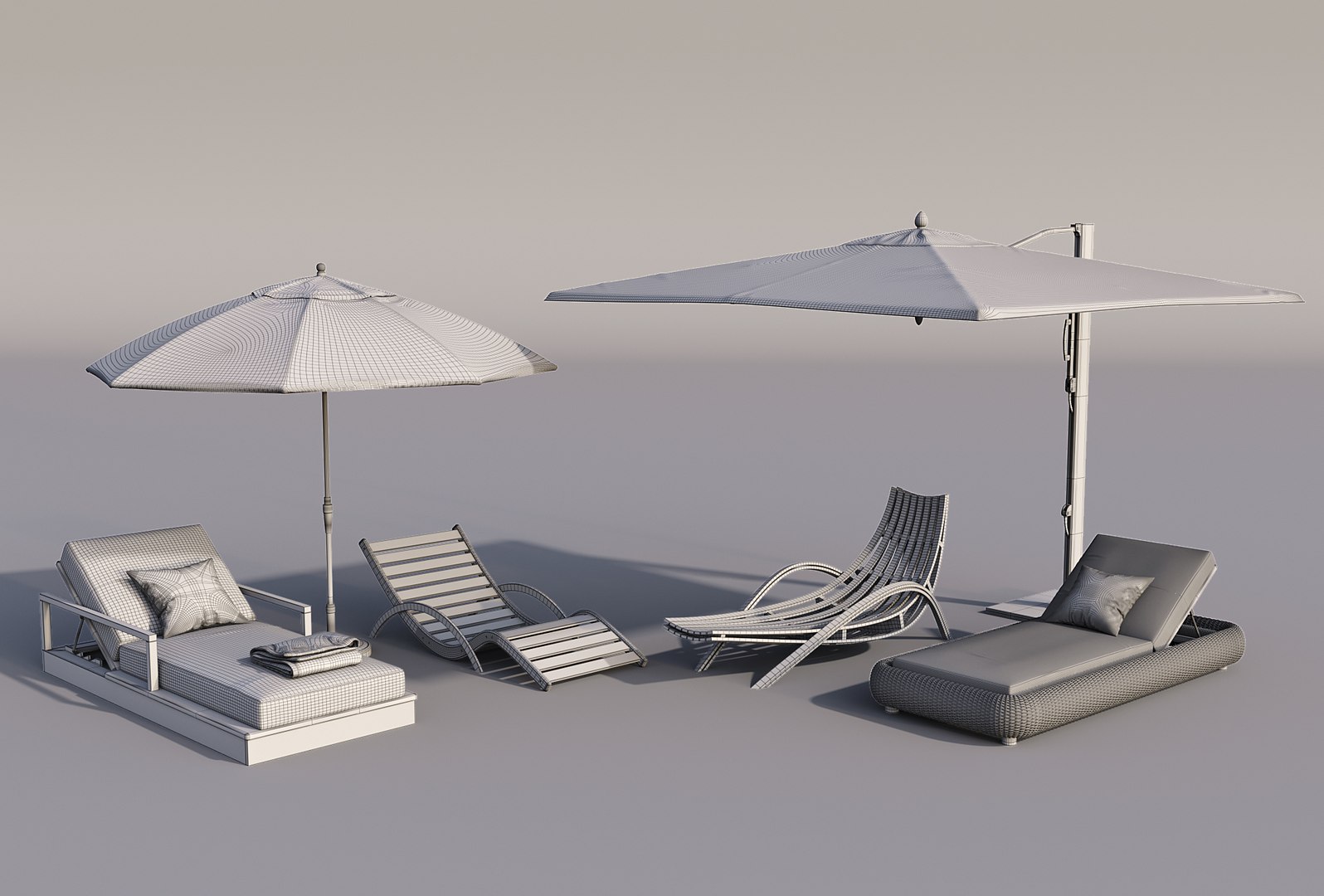 Pool And Beach Elements 3D Model - TurboSquid 2123818