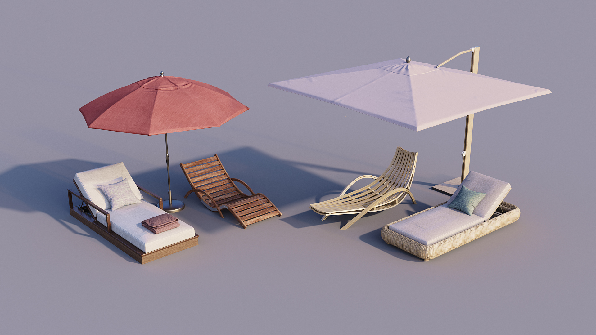 Pool And Beach Elements 3D Model - TurboSquid 2123818