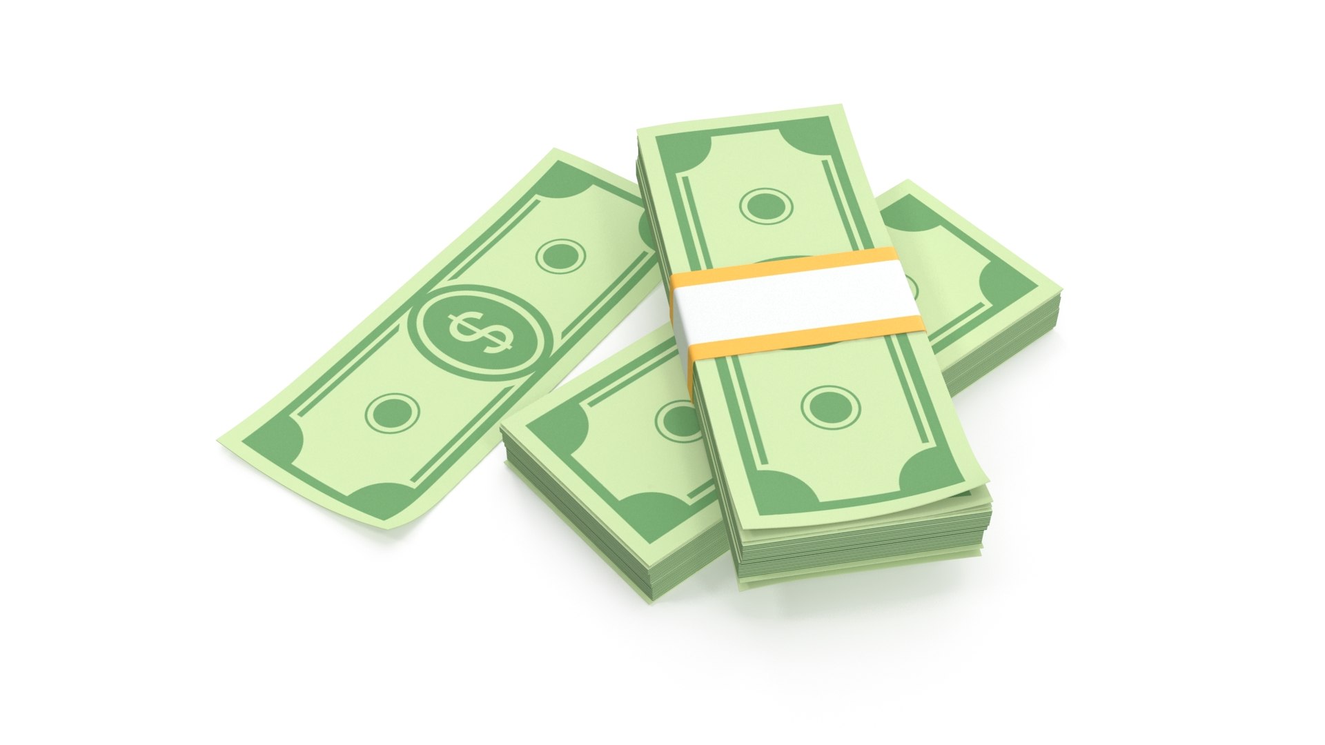 3D Stylized Wad Of Money - TurboSquid 2299993