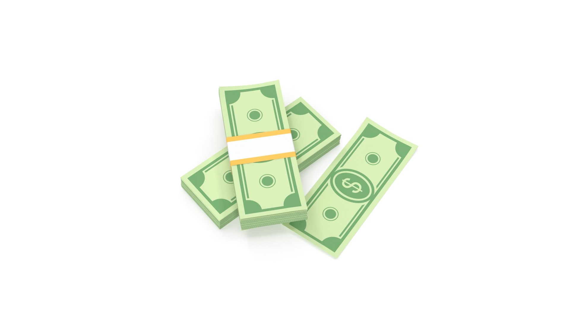 3D Stylized Wad Of Money - TurboSquid 2299993