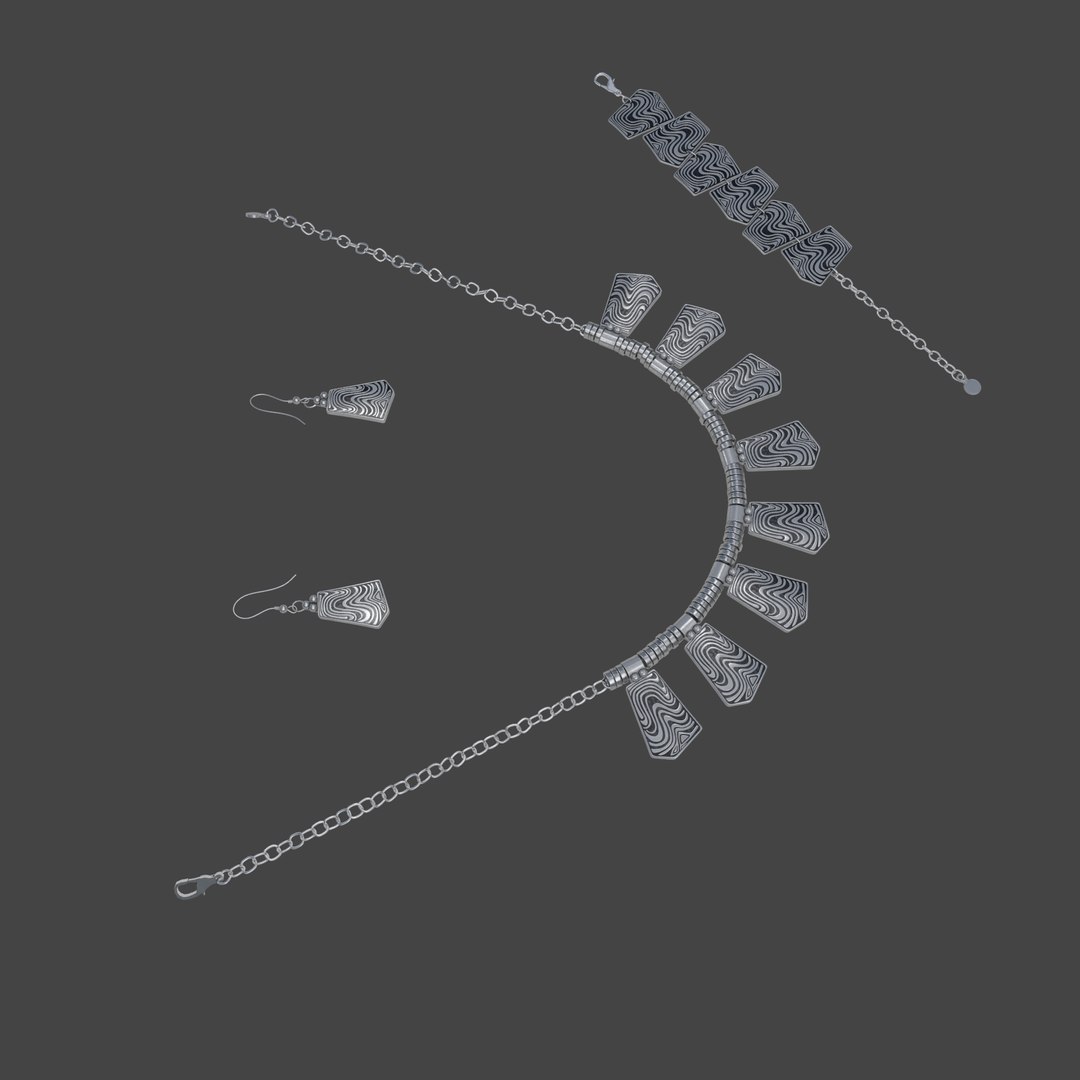 3d Model Set Silver
