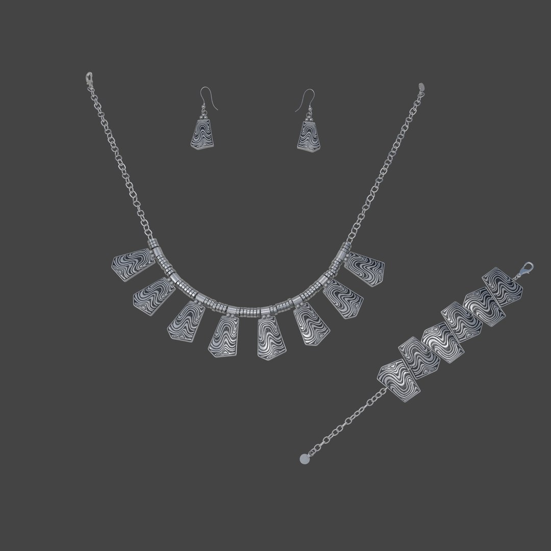 3d Model Set Silver