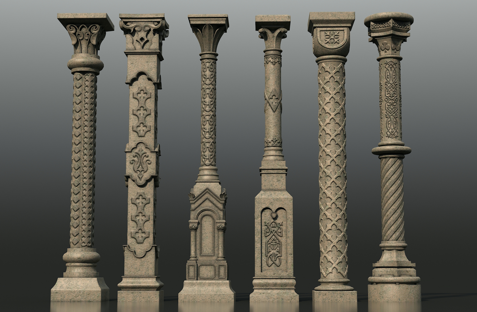 3D gothic columns model - TurboSquid 1428756
