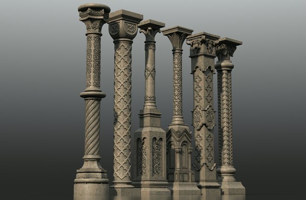 Modello 3D Collezione di colonne gotiche - TurboSquid 1428756