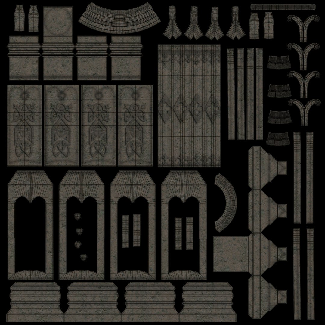 3D Gothic Columns Model - TurboSquid 1428756