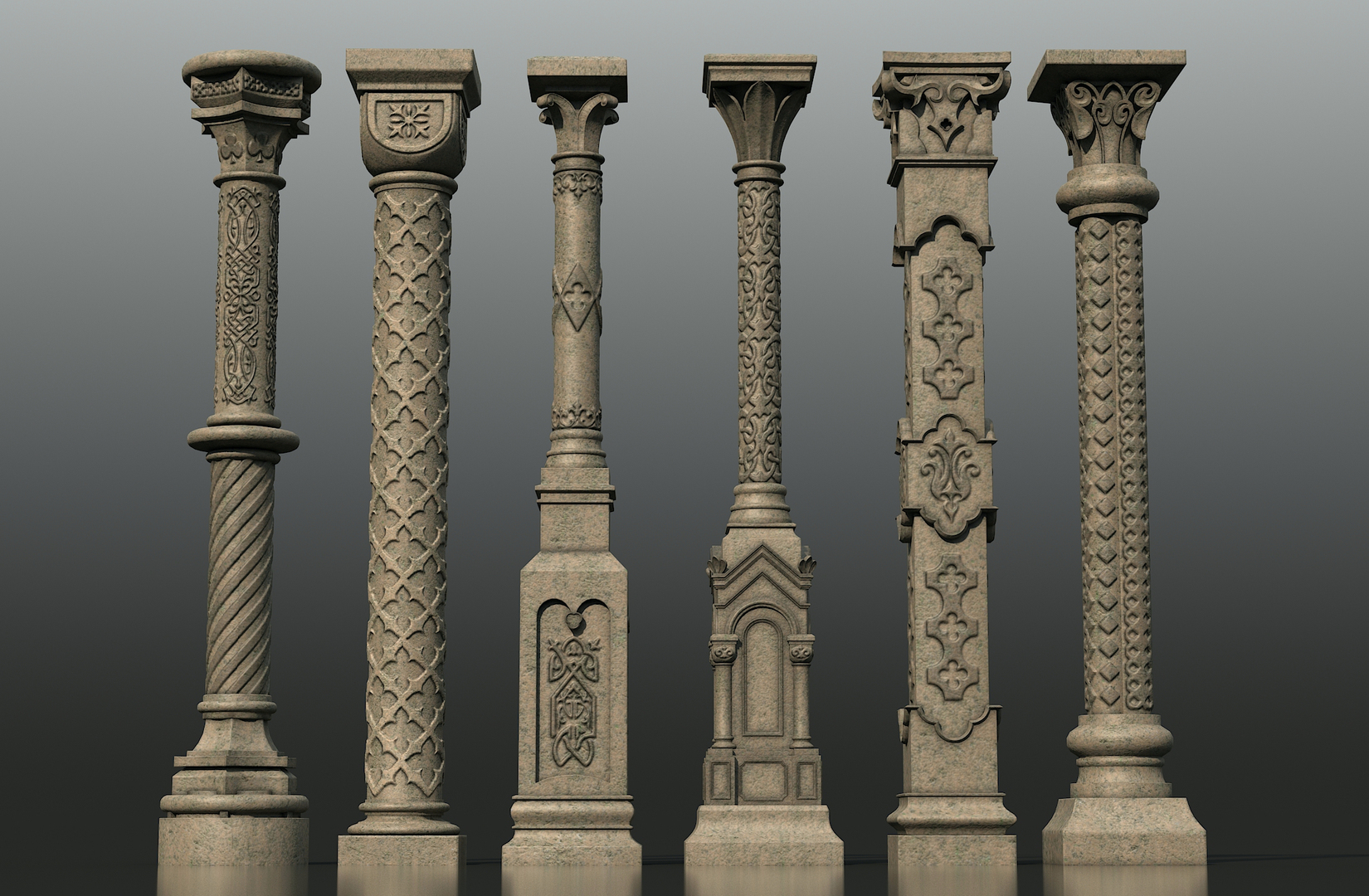 3D gothic columns model - TurboSquid 1428756