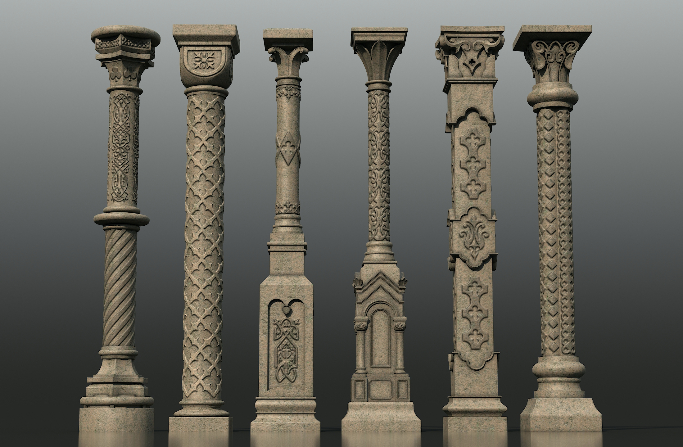 3D gothic columns model - TurboSquid 1428756