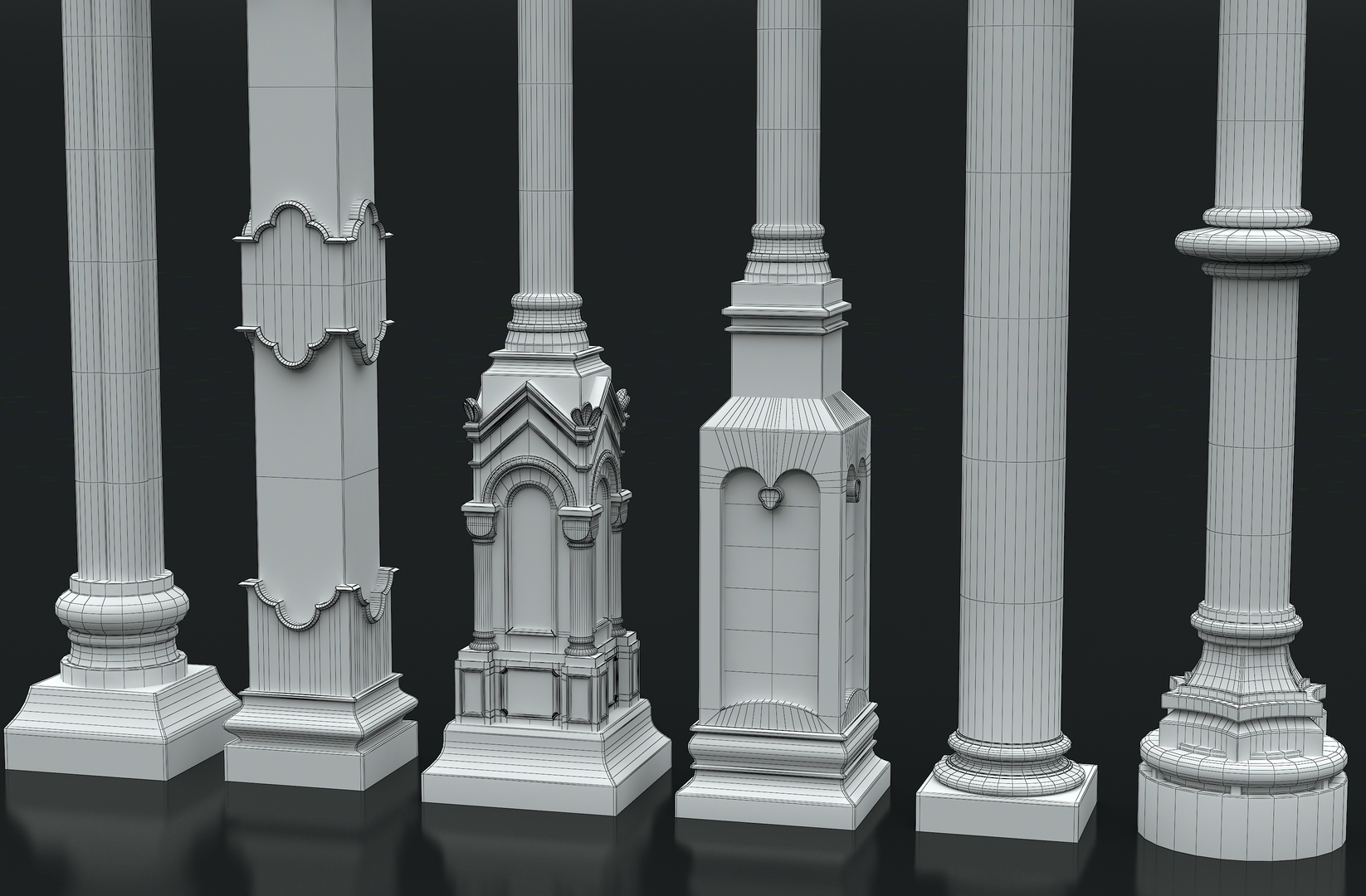 3D gothic columns model - TurboSquid 1428756