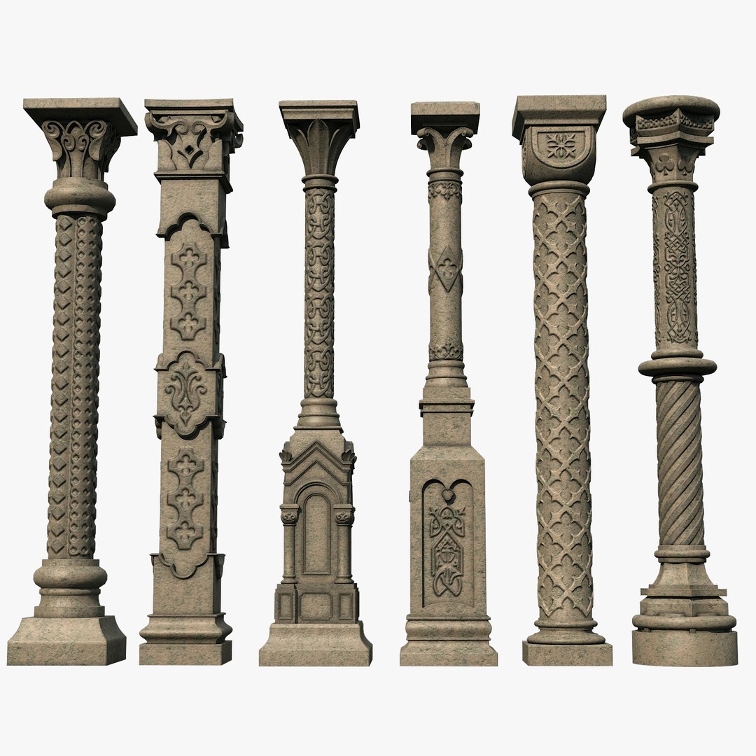 3D Gothic Columns Model - TurboSquid 1428756