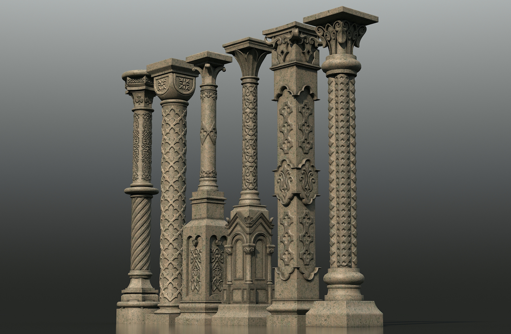 3D gothic columns model - TurboSquid 1428756