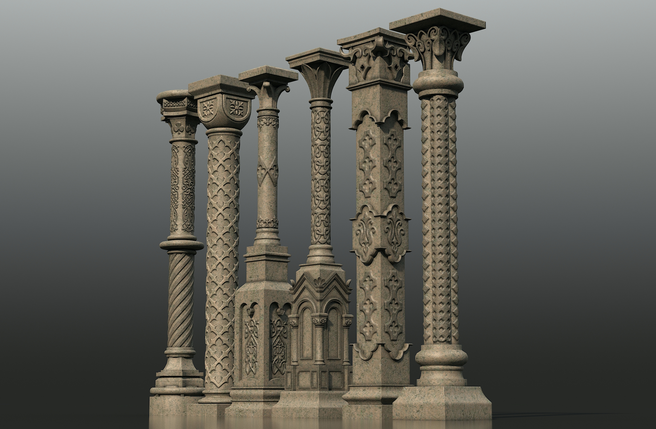 3D gothic columns model - TurboSquid 1428756