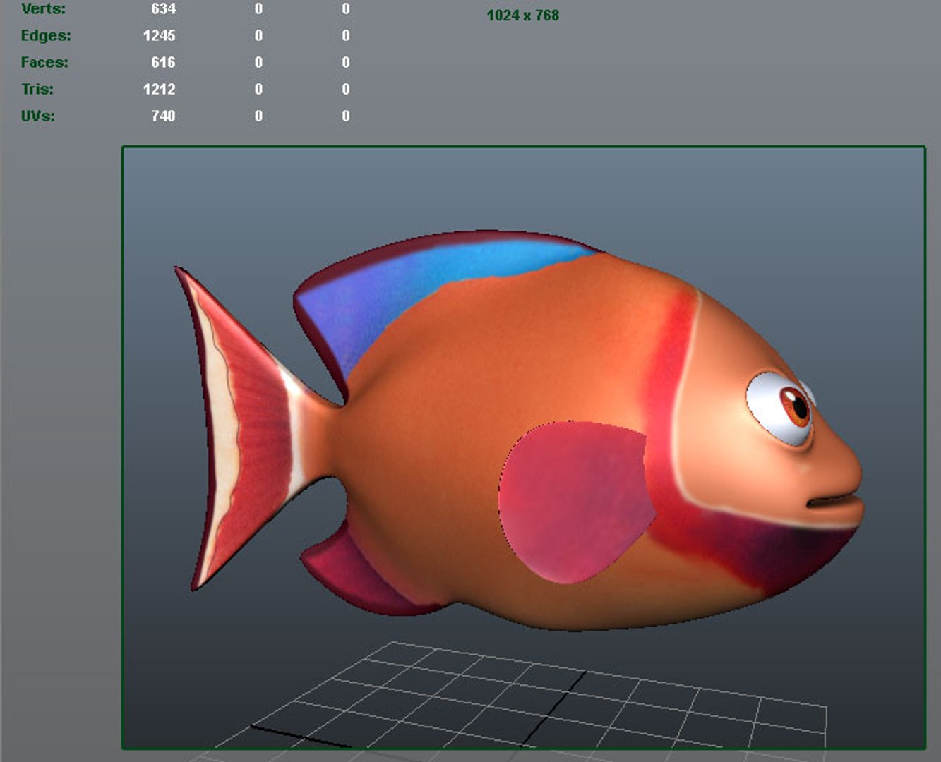 3d Cartoon Fish Model
