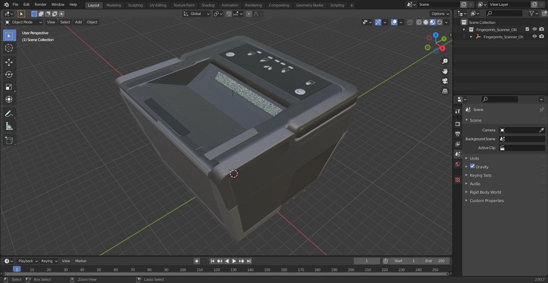 Fingerprints Scanner ON 3D Model - TurboSquid 1833937