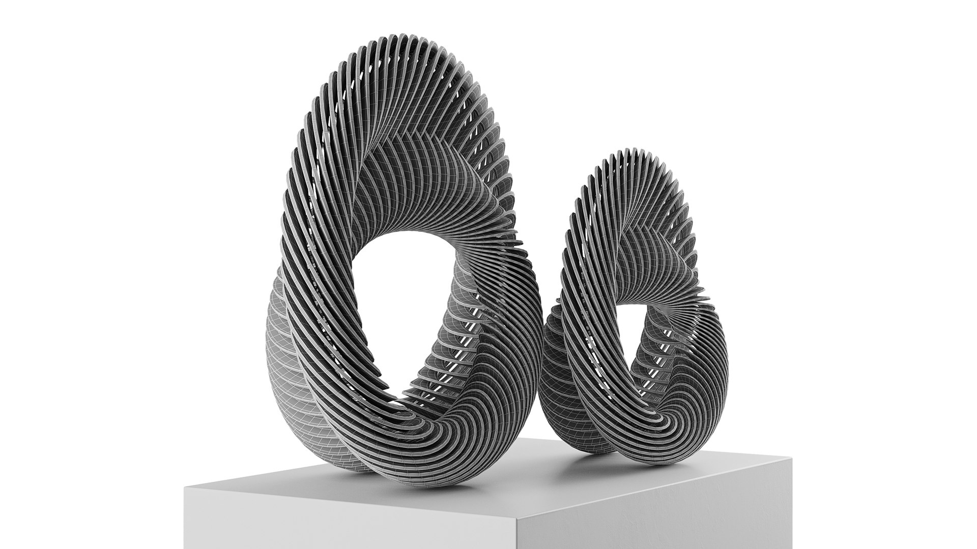 3D Abstract Sculpture Nautilus Mobius Model - TurboSquid 2347854