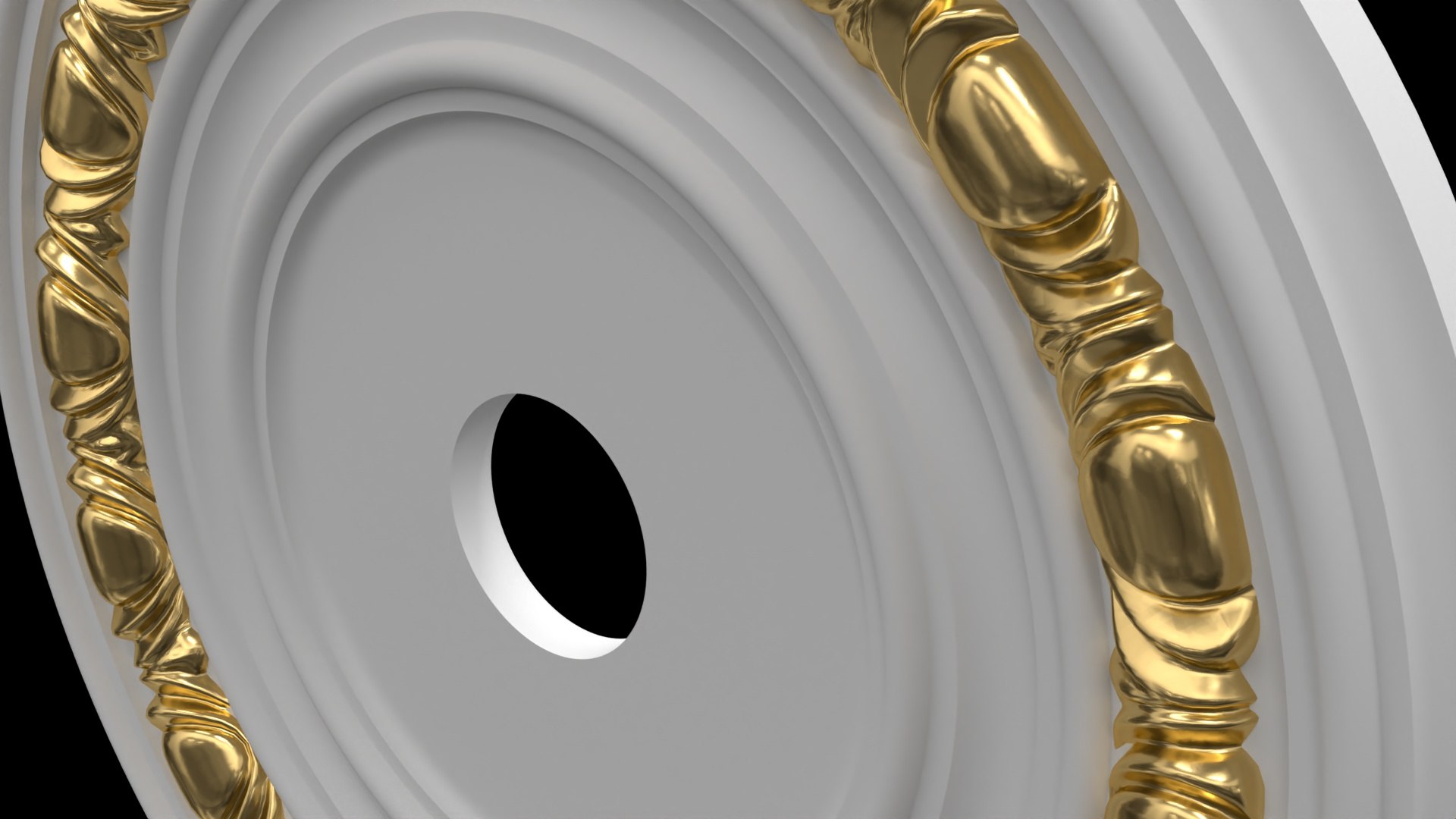 Ceiling Sockets Gypsum Plaster DR16 3D - TurboSquid 2030556