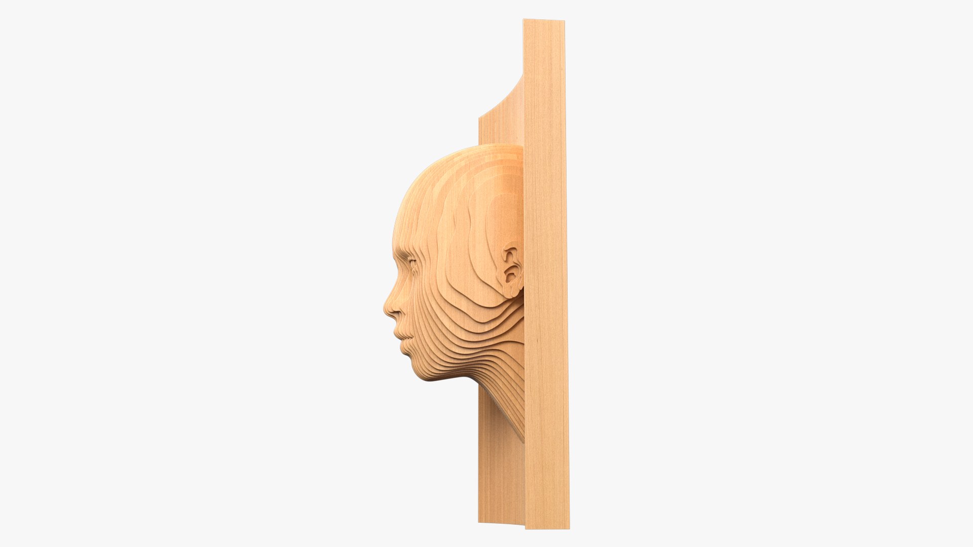 3D Parametric Woman Head Wall Decor Model - TurboSquid 2358349