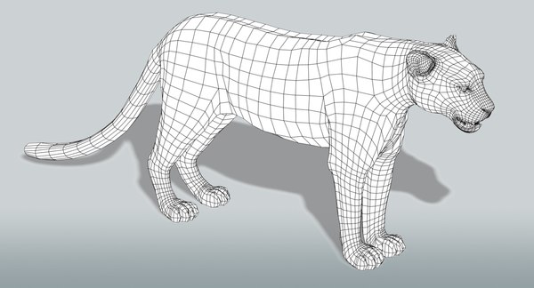 maya leopard rigged fur animations