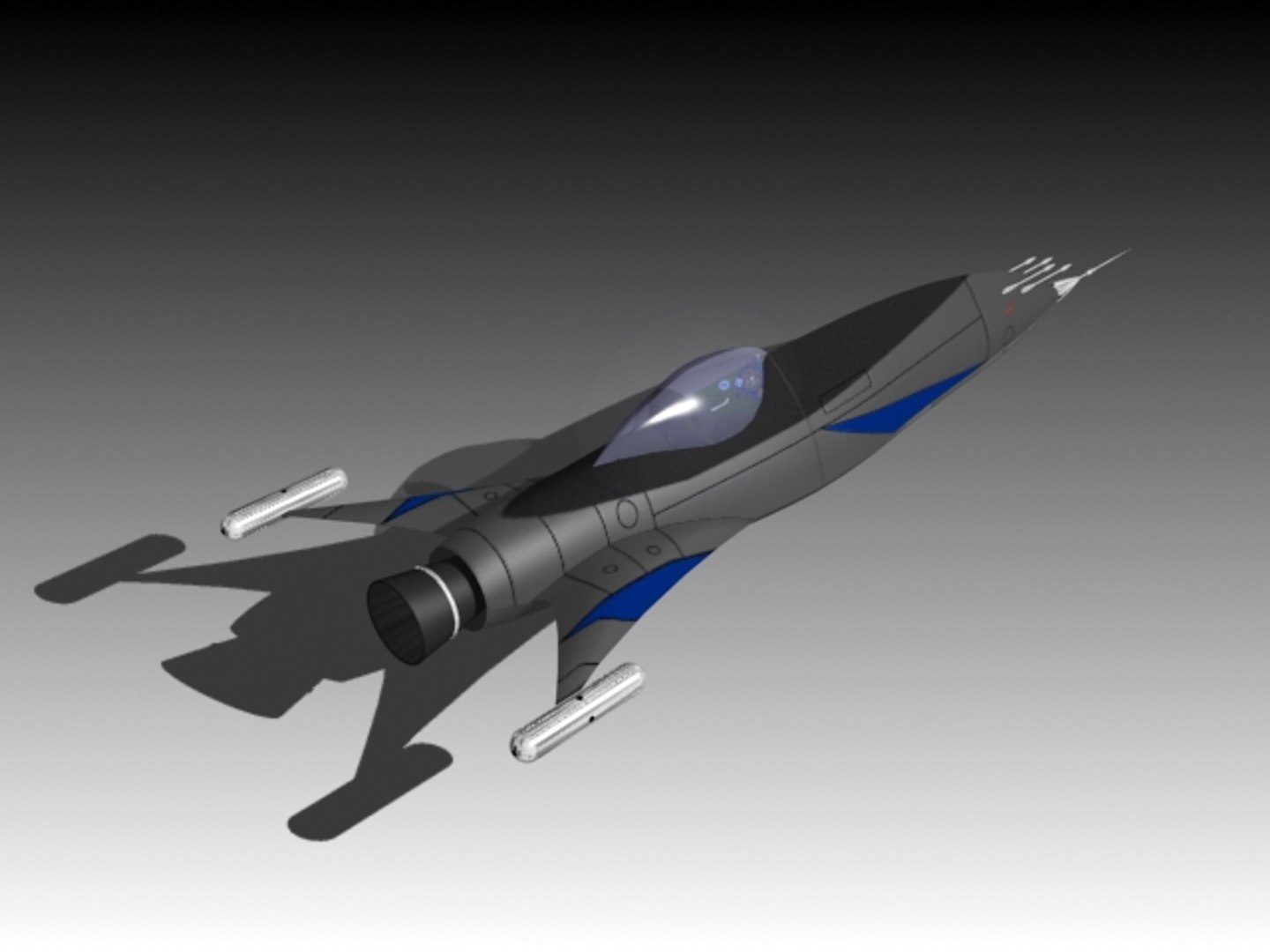 3d interceptor spaceship model