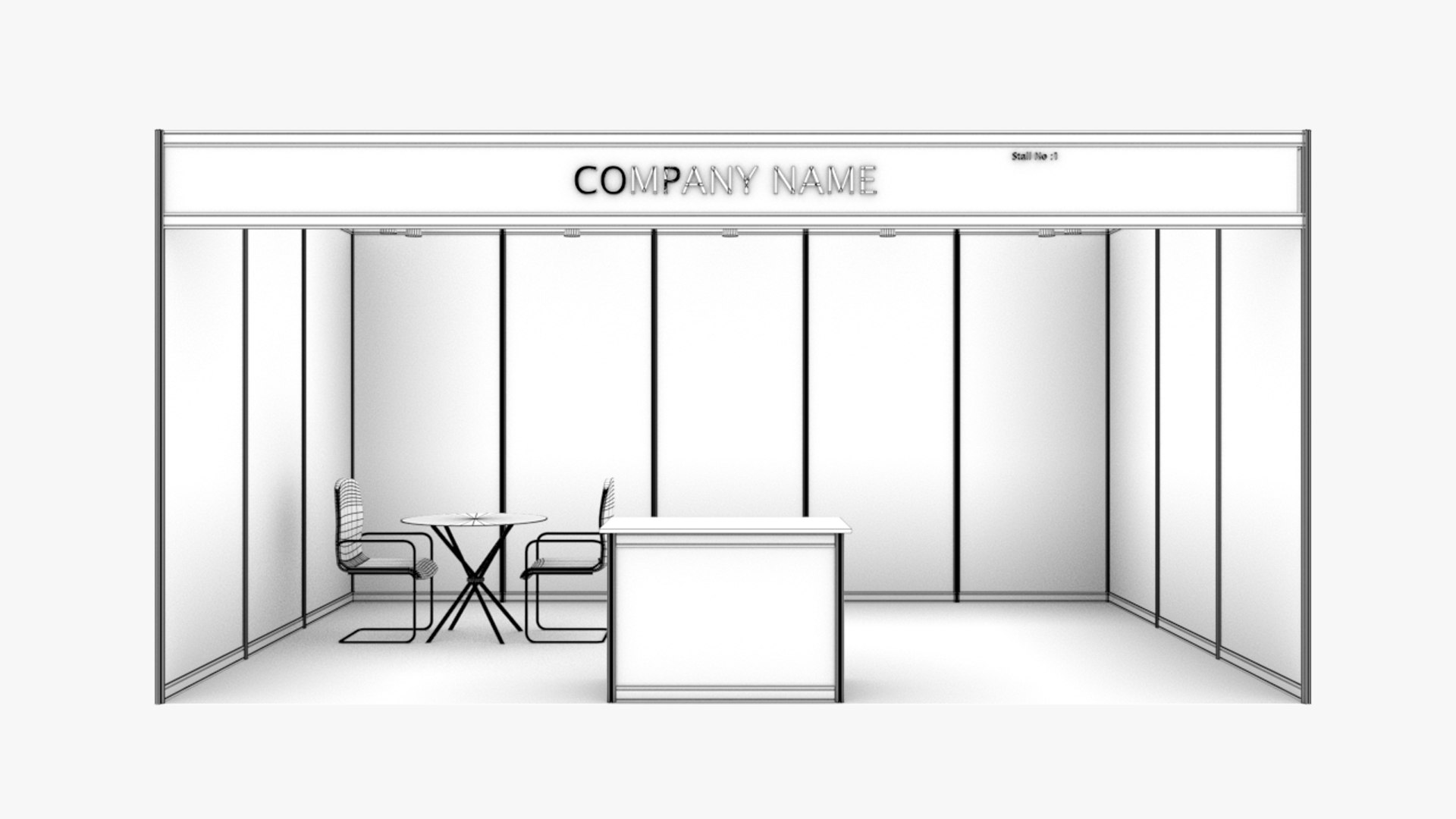 Octanorm System Booth -15 SqmBooth 3D Model - TurboSquid 2148562