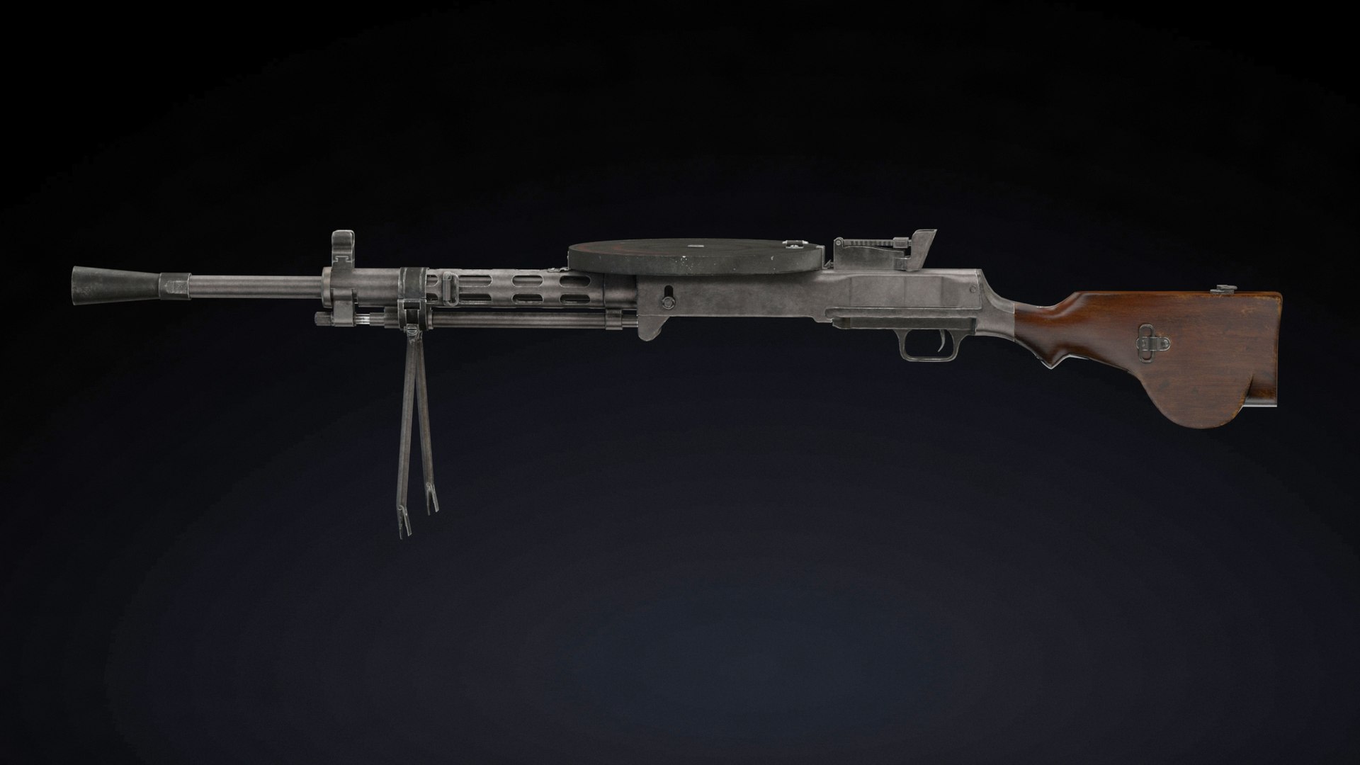3D Degtyaryov Machine Gun Low Poly - TurboSquid 1873212