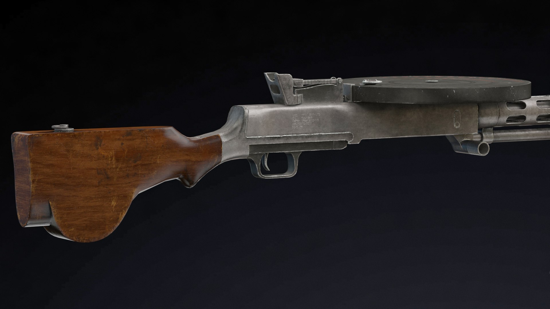 3D Degtyaryov Machine Gun Low Poly - TurboSquid 1873212