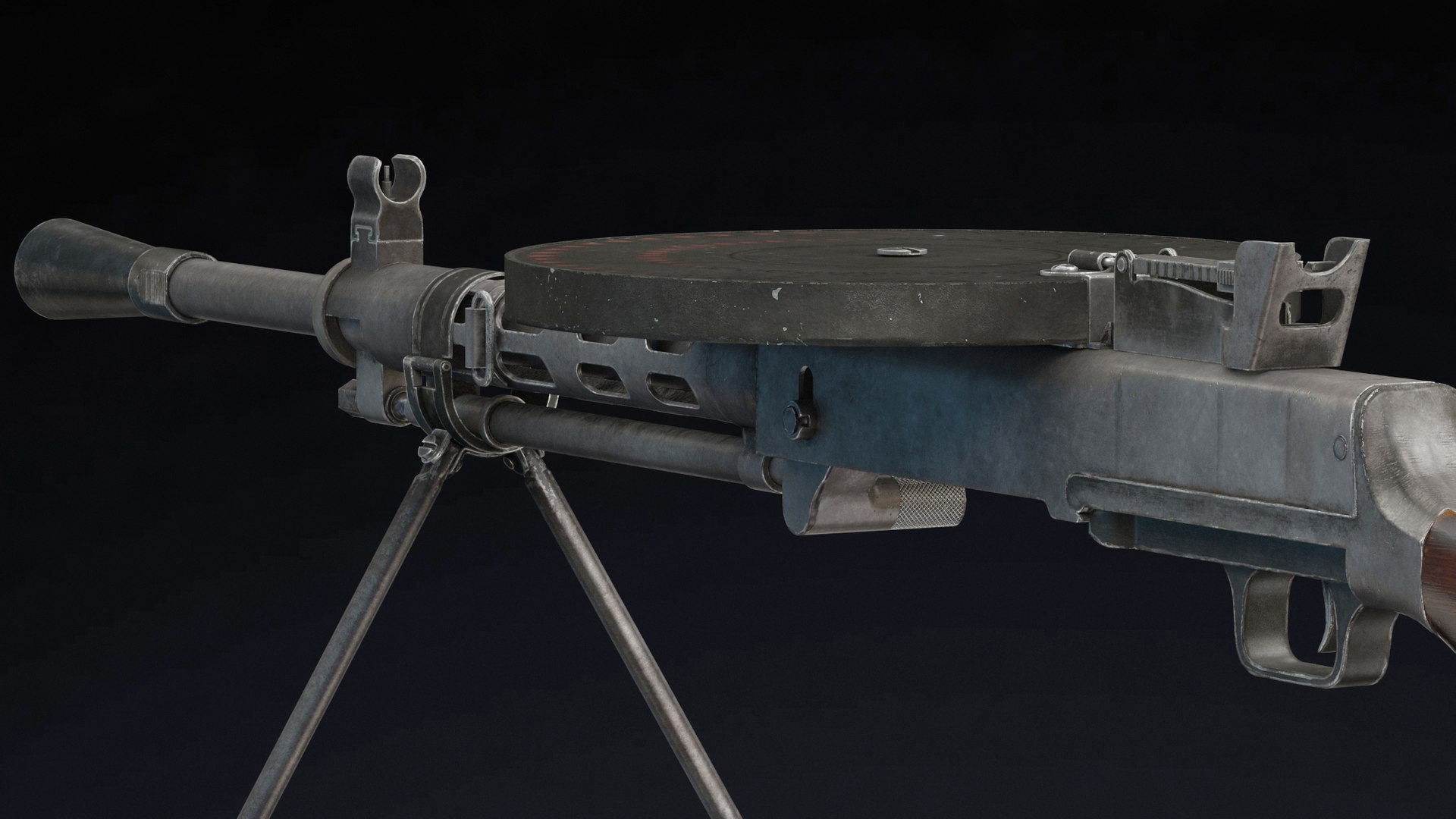 3D Degtyaryov Machine Gun Low Poly - TurboSquid 1873212