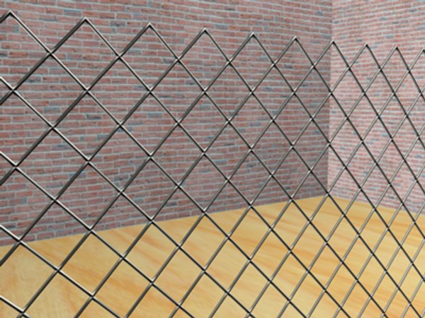 chain link fence 3d model