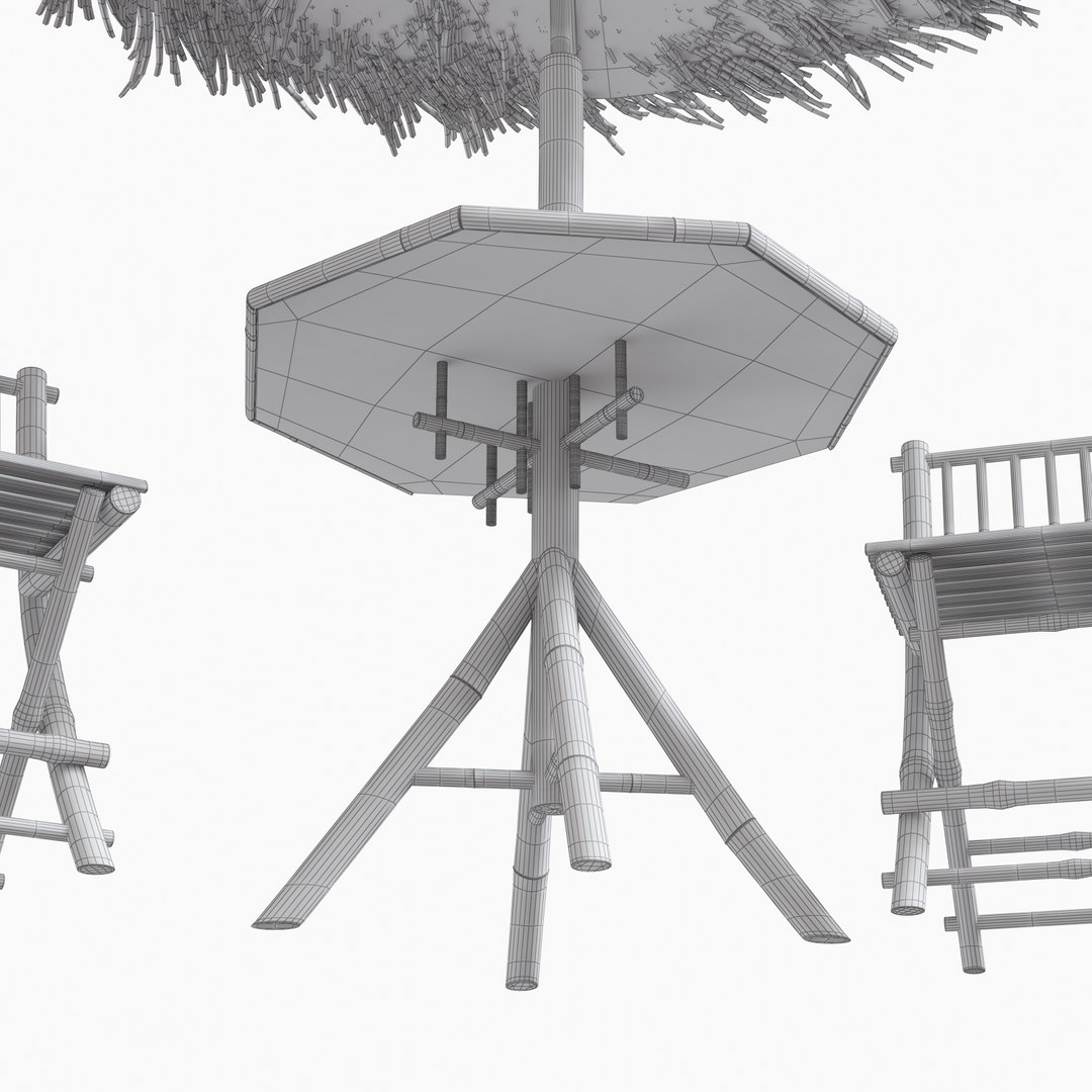 3D Palapa Set - TurboSquid 1390791