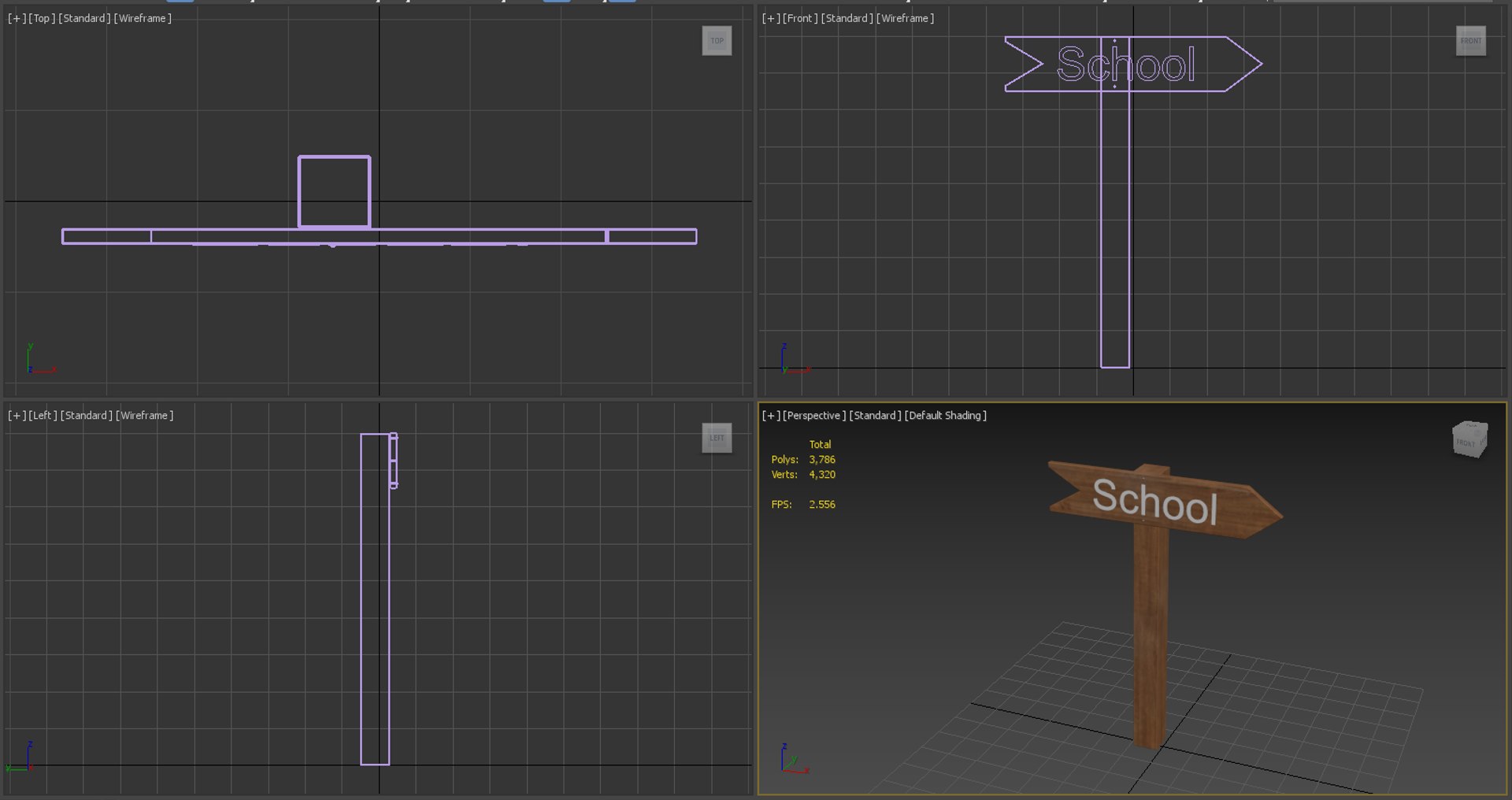 3D Wooden Direction Sign Model - TurboSquid 1869201