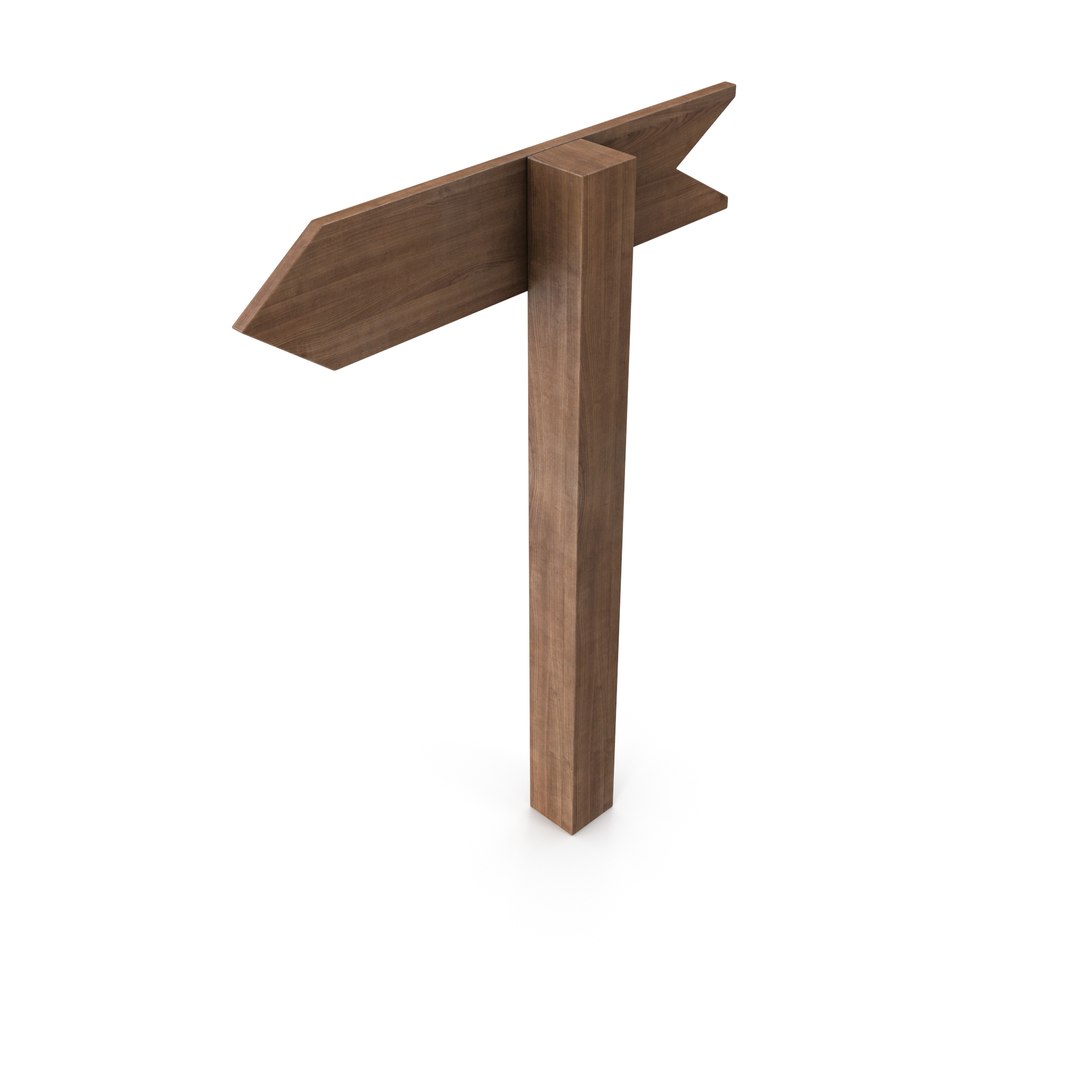 3D Wooden Direction Sign Model - TurboSquid 1869201