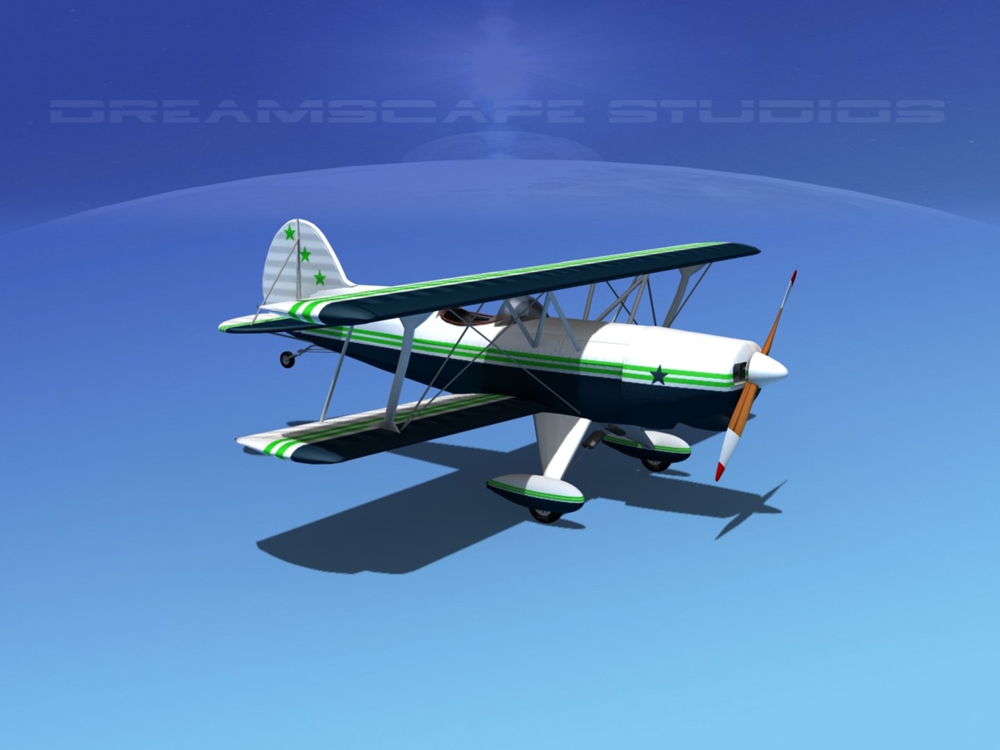 3d Model Of Propeller Acro Sport Biplane