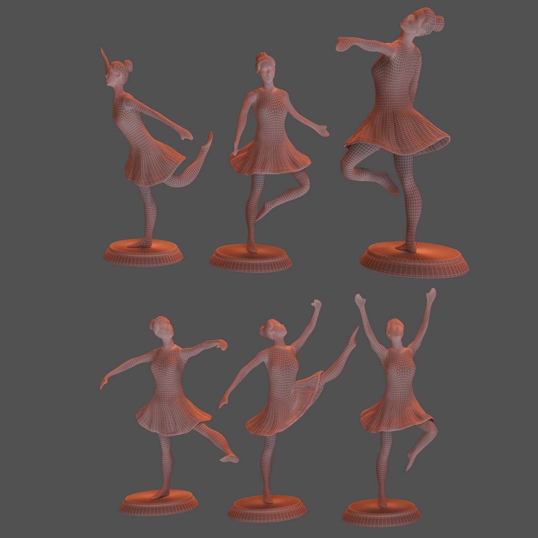 Dance Decorative Gold Sculpture 3D Model - TurboSquid 2070528