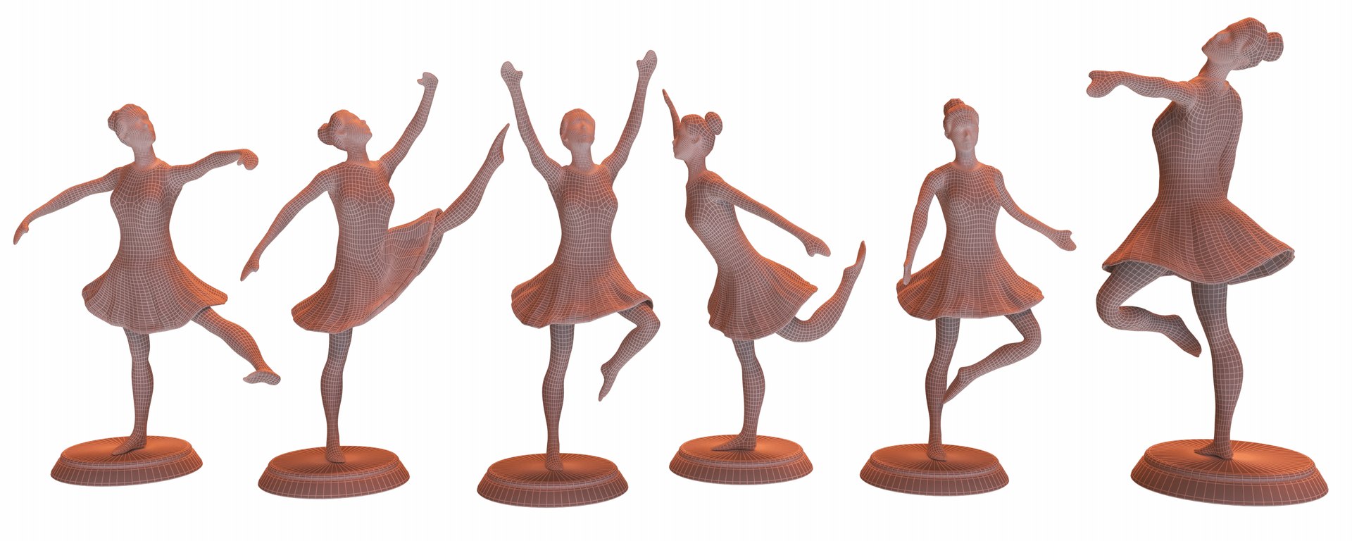 Dance Decorative Gold Sculpture 3D Model - TurboSquid 2070528