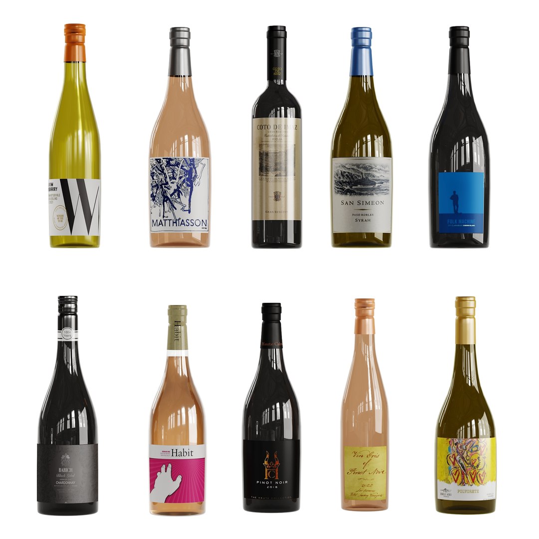 3D Model Bottles Vol 5 40 Champagne Whiskey Vodka And Wines ...