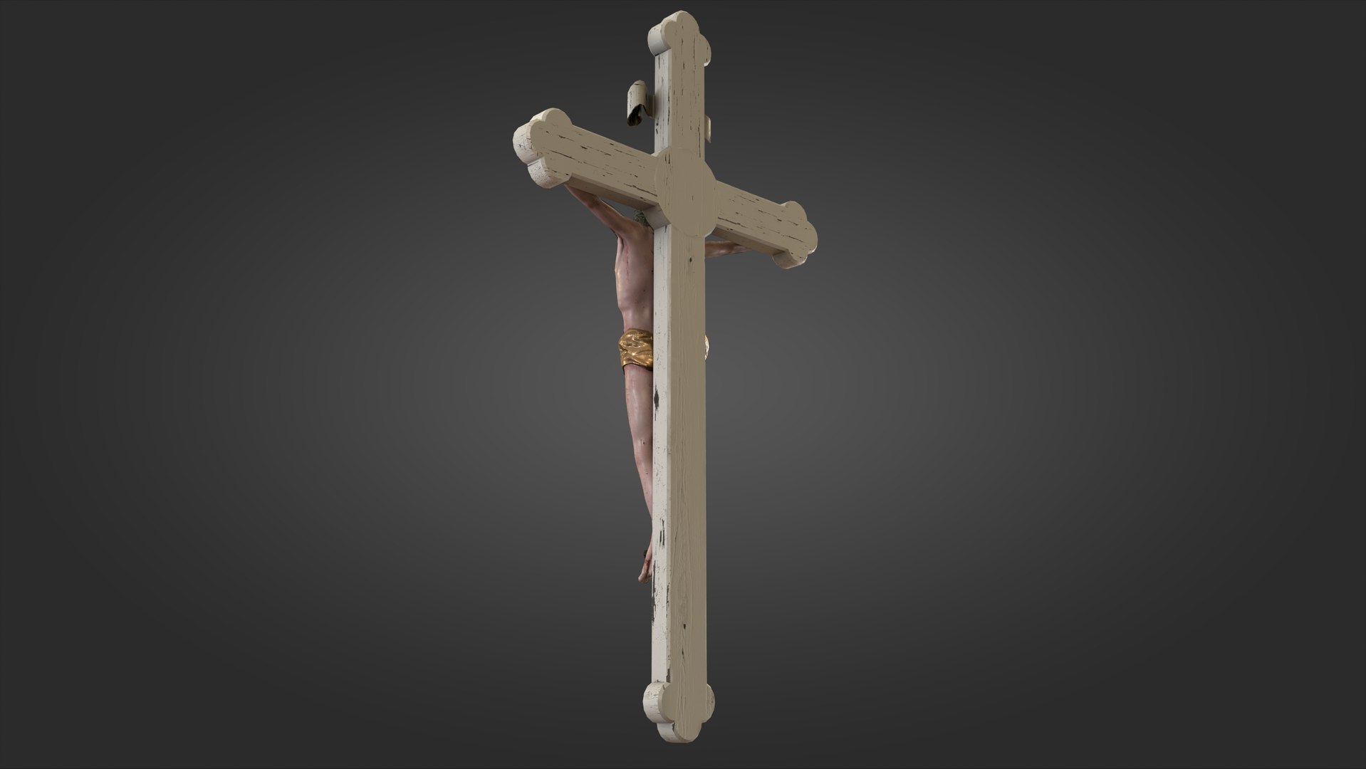 3D Medieval Crucifix White Yellow - PBR model - TurboSquid 1818489