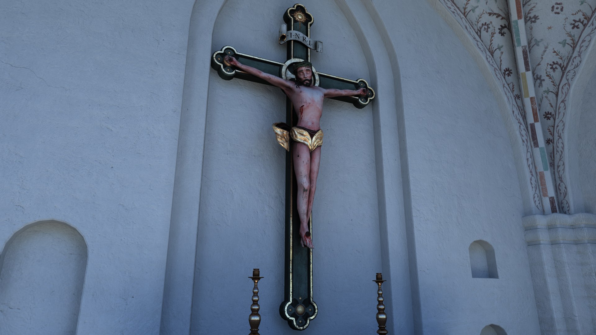 3D Medieval Crucifix White Yellow - PBR model - TurboSquid 1818489