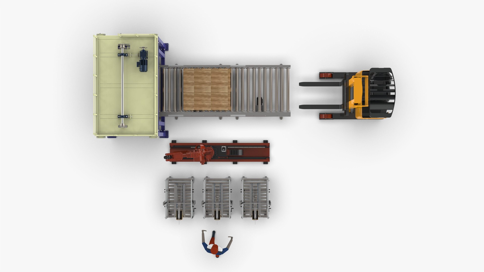 3D Automatic Cartons Packaging And Palletizing Machine - TurboSquid 2066002