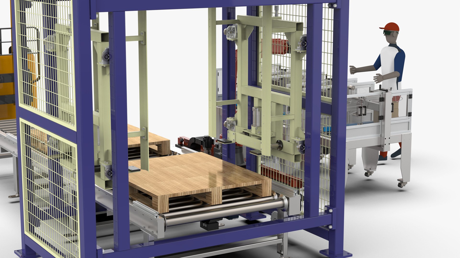 3D Automatic Cartons Packaging And Palletizing Machine - TurboSquid 2066002