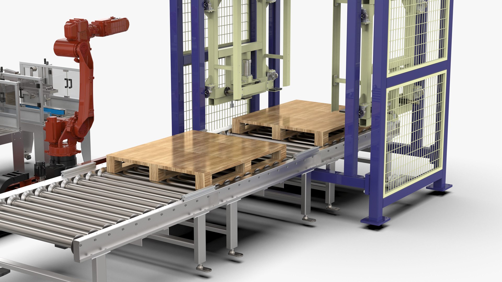 3D Automatic Cartons Packaging And Palletizing Machine - TurboSquid 2066002