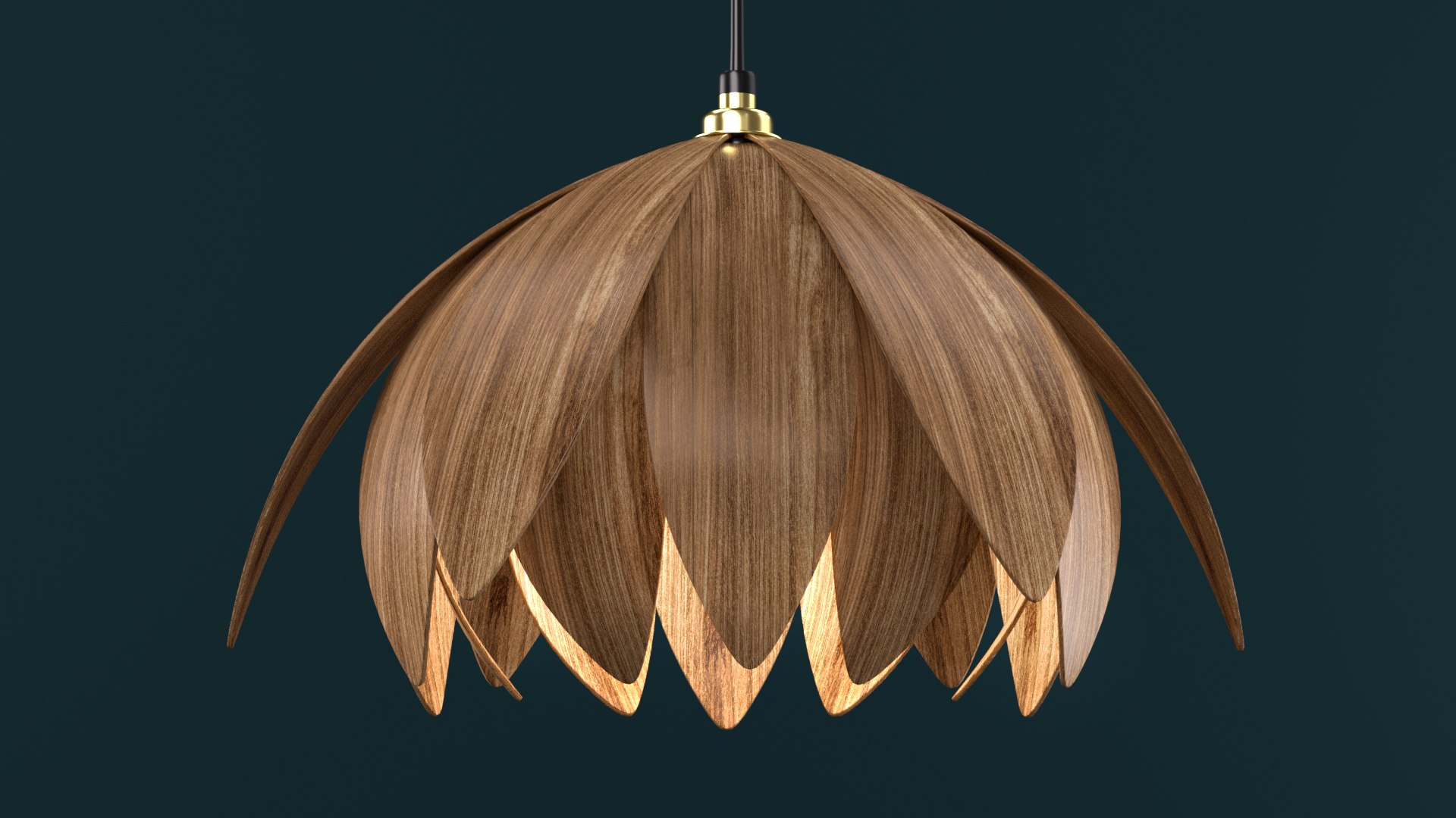 Flower-shaped wooden hanging lamp 3D model - TurboSquid 2166986
