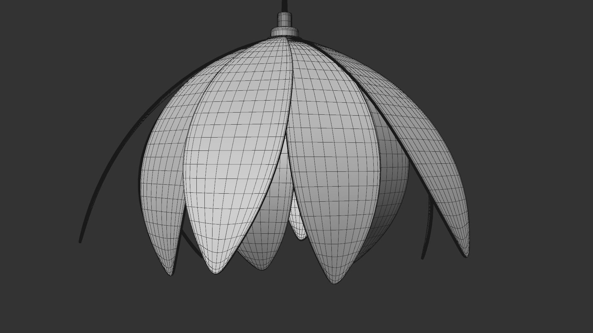 Flower-shaped wooden hanging lamp 3D model - TurboSquid 2166986