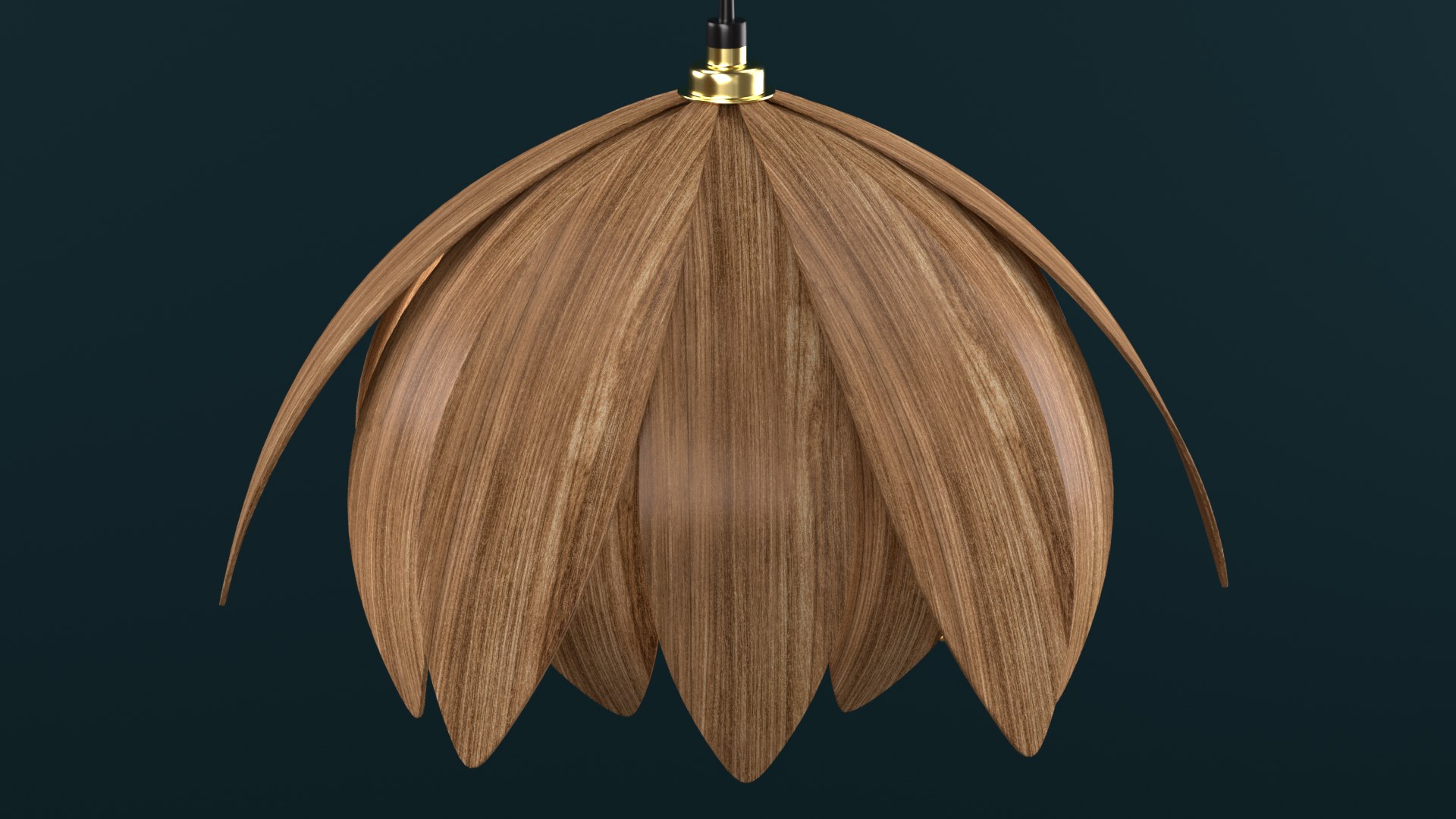 Flower-shaped wooden hanging lamp 3D model - TurboSquid 2166986