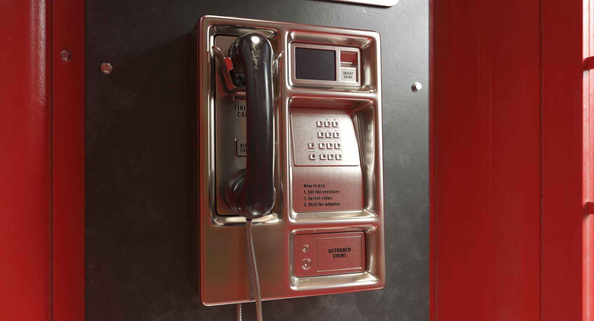 3D Telephone Box - TurboSquid 1410947