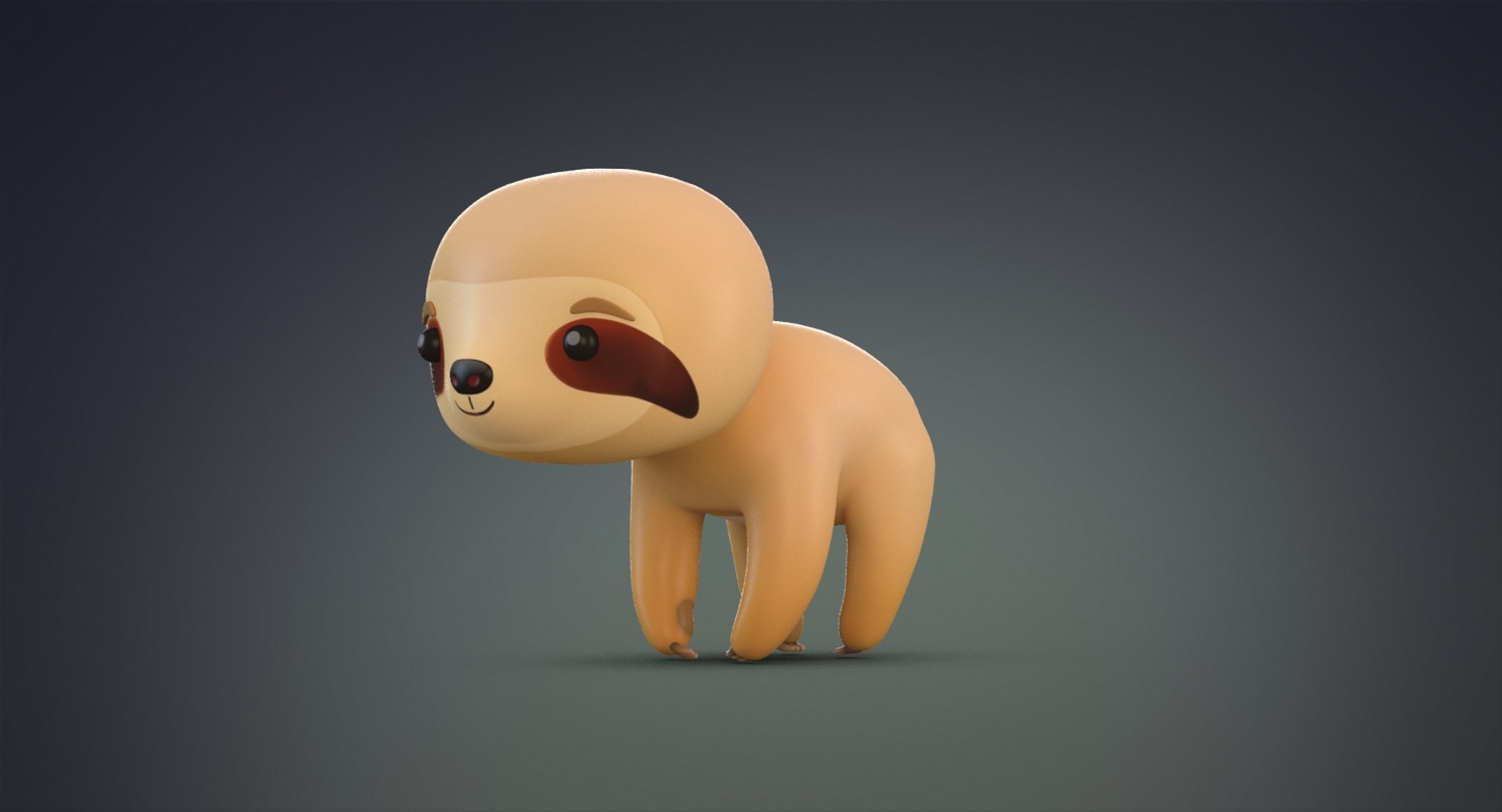 Cute cartoon sloth model - TurboSquid 1345877
